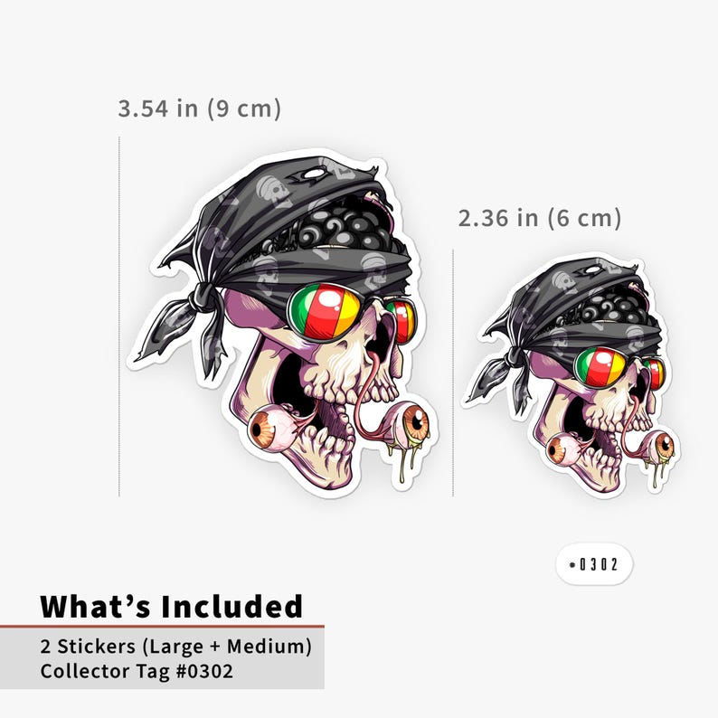 Adventure Skull Collectible Sticker (2 Sizes), Punk Skull Vinyl Sticker ...