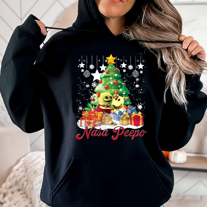 Nasa Peepo Christmas Tree Tshirt Nanalan Cartoon Christmas - Etsy