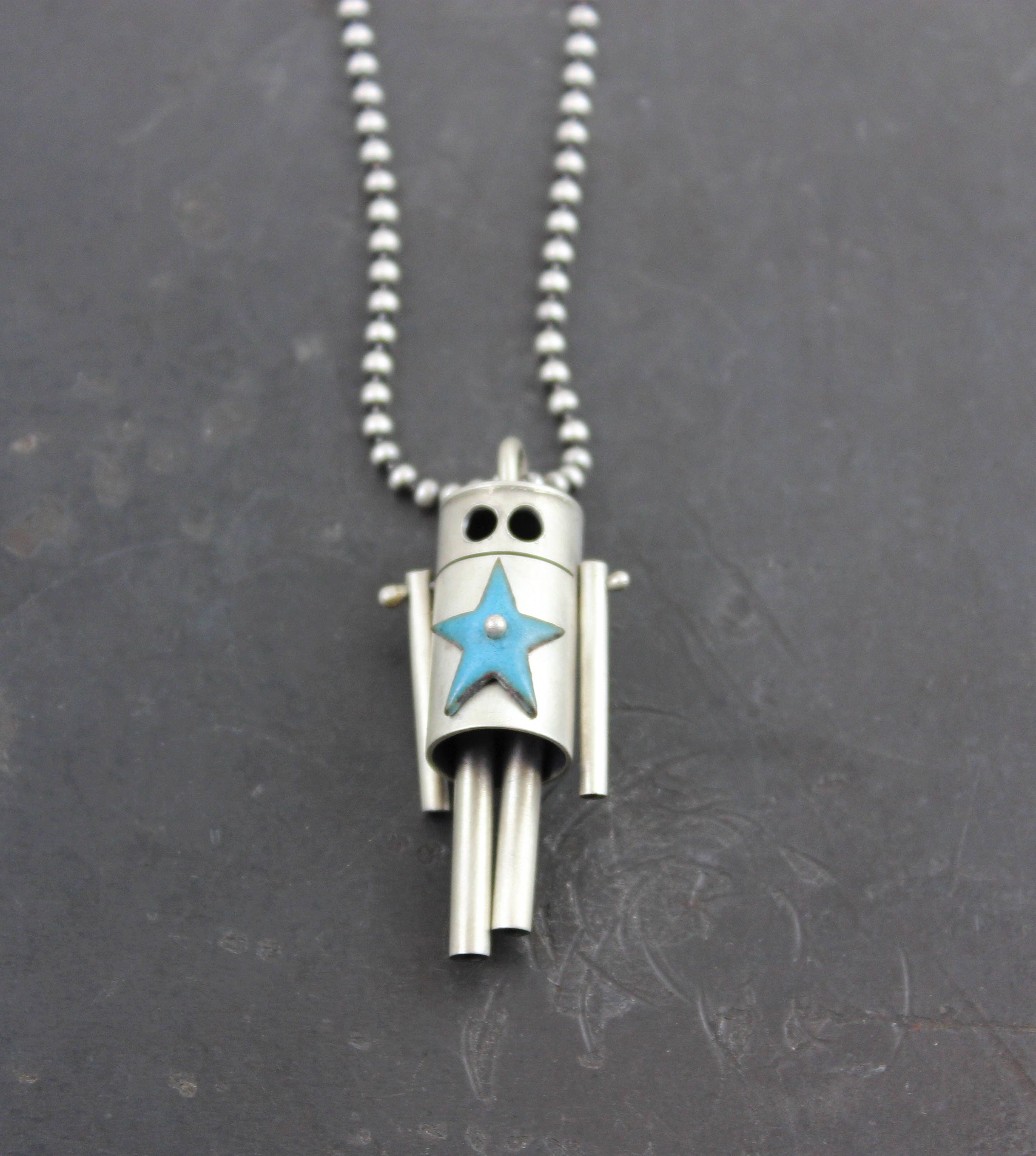 Star Robot Pendant - Etsy