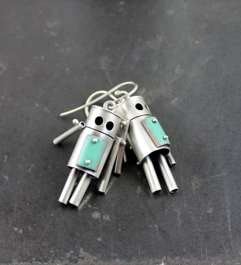 Robot Earrings - Etsy