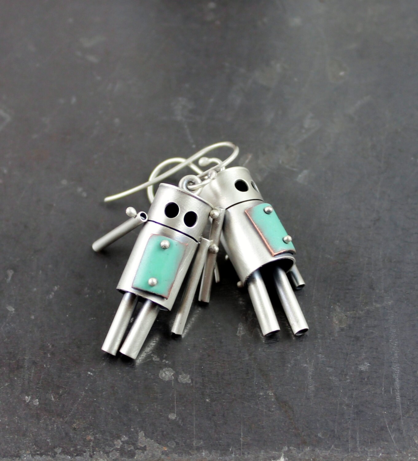 Robot Earrings - Etsy