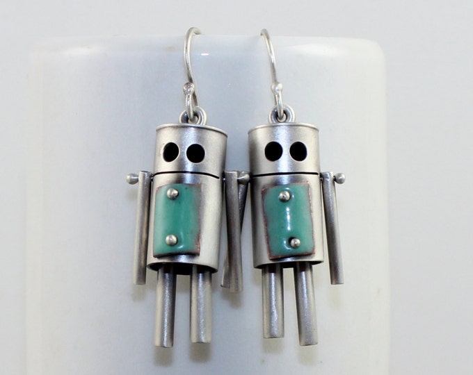 Robot Earrings - Etsy