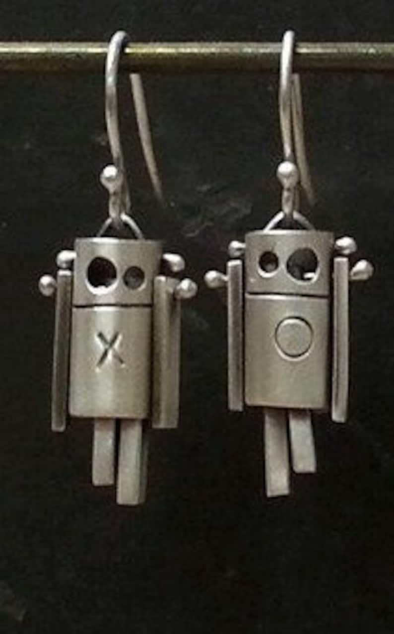 Robot Earrings:xo - Etsy