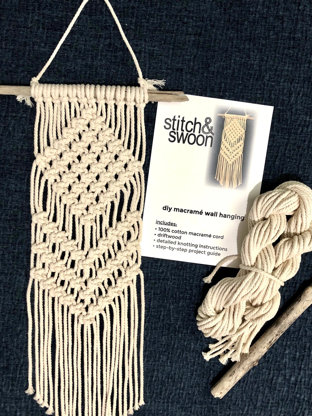 DIY Macrame Wall Hanging Kit, Macrame Kit, Stocking Stuffer, Hostess ...