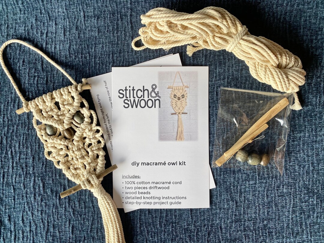 DIY Macrame Owl Kit, Macrame Kit, Stocking Stuffer, Housewarming Gift ...