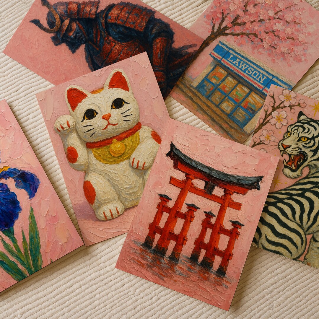 Japanese Folklore Wall Art Set, Pastel Sakura Dragon Crane Geisha ...
