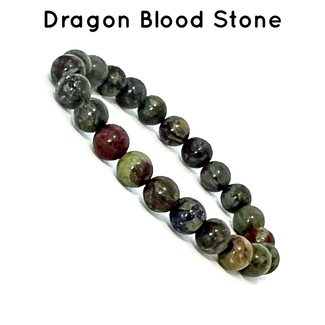 Healing Crystal Bracelet Dragon Blood Stone Bracelet Gemstone Beaded ...
