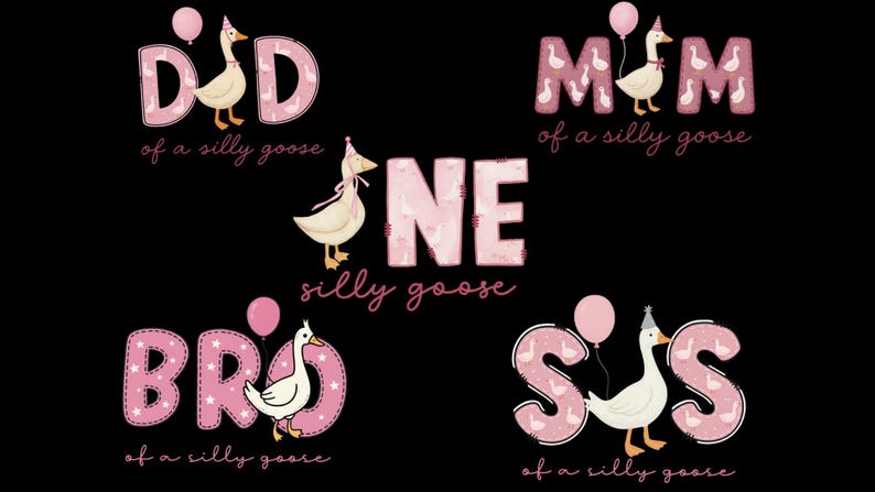 Family Silly Goose PNG, Mom Dad Sis Bro One Sublimation Design (digital ...