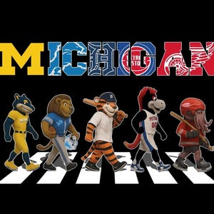 Retro Michigan Sports Mascot Parade PNG | Baseball, Football, Hockey ...