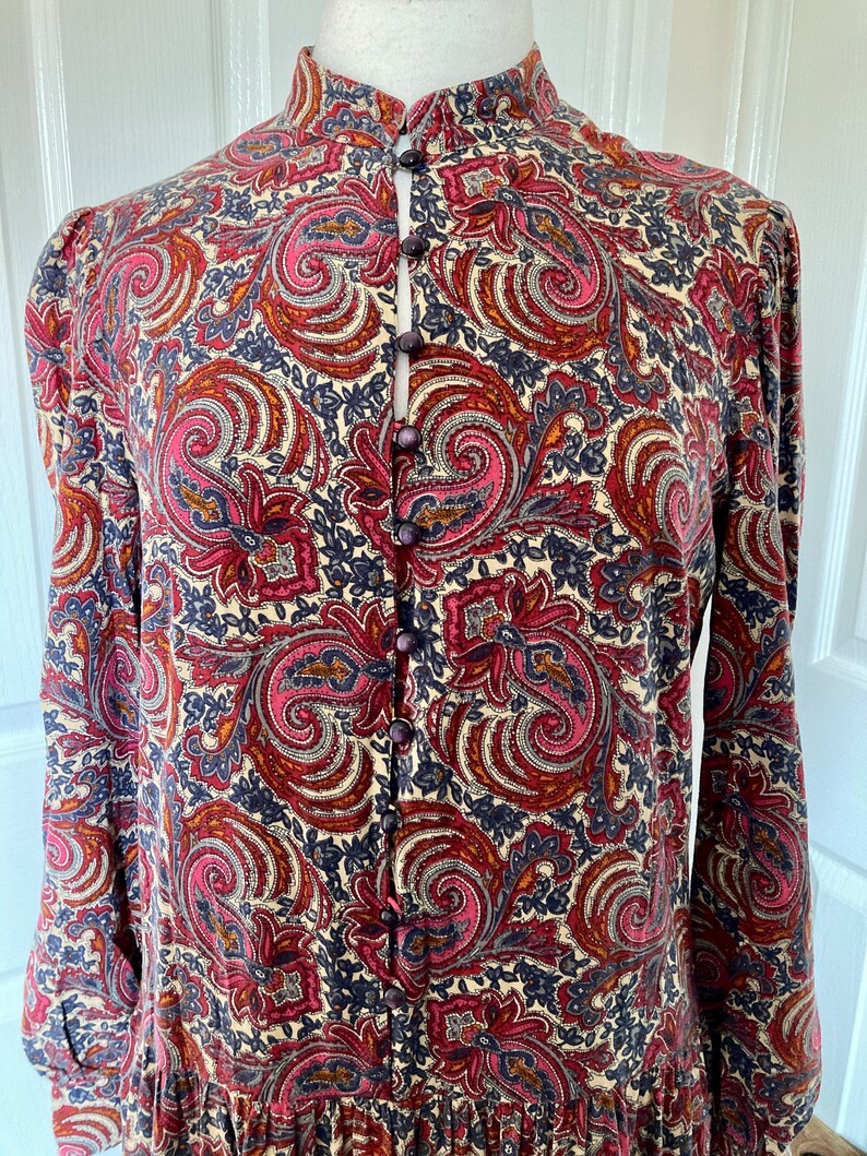 Vintage Retro Laura Ashley Style 70s 80s Drop Waisted Paisley - Etsy