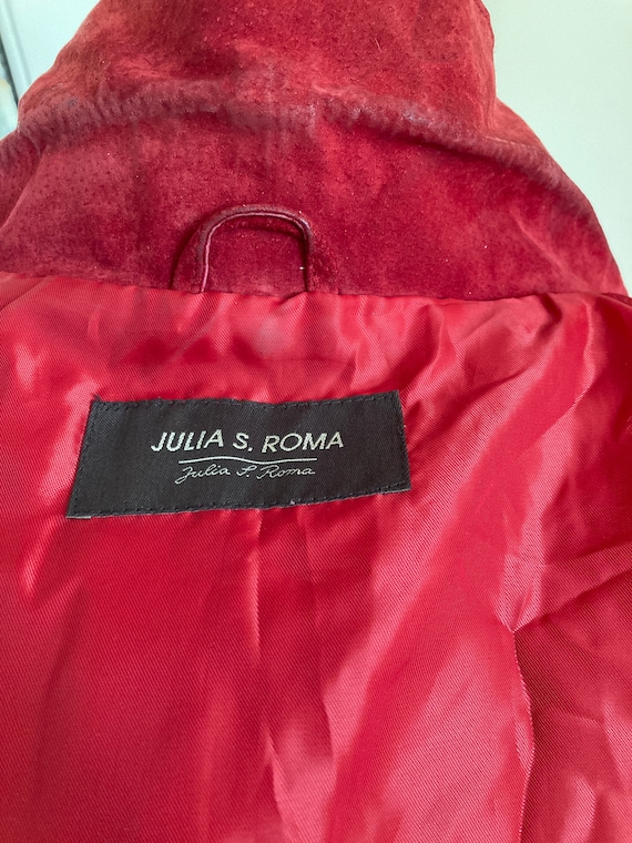 Womens Vintage Retro Red Suede Leather Jacket by Juli… - Gem