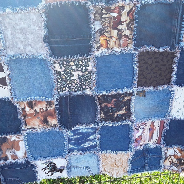 Denim Rag Quilt - Etsy