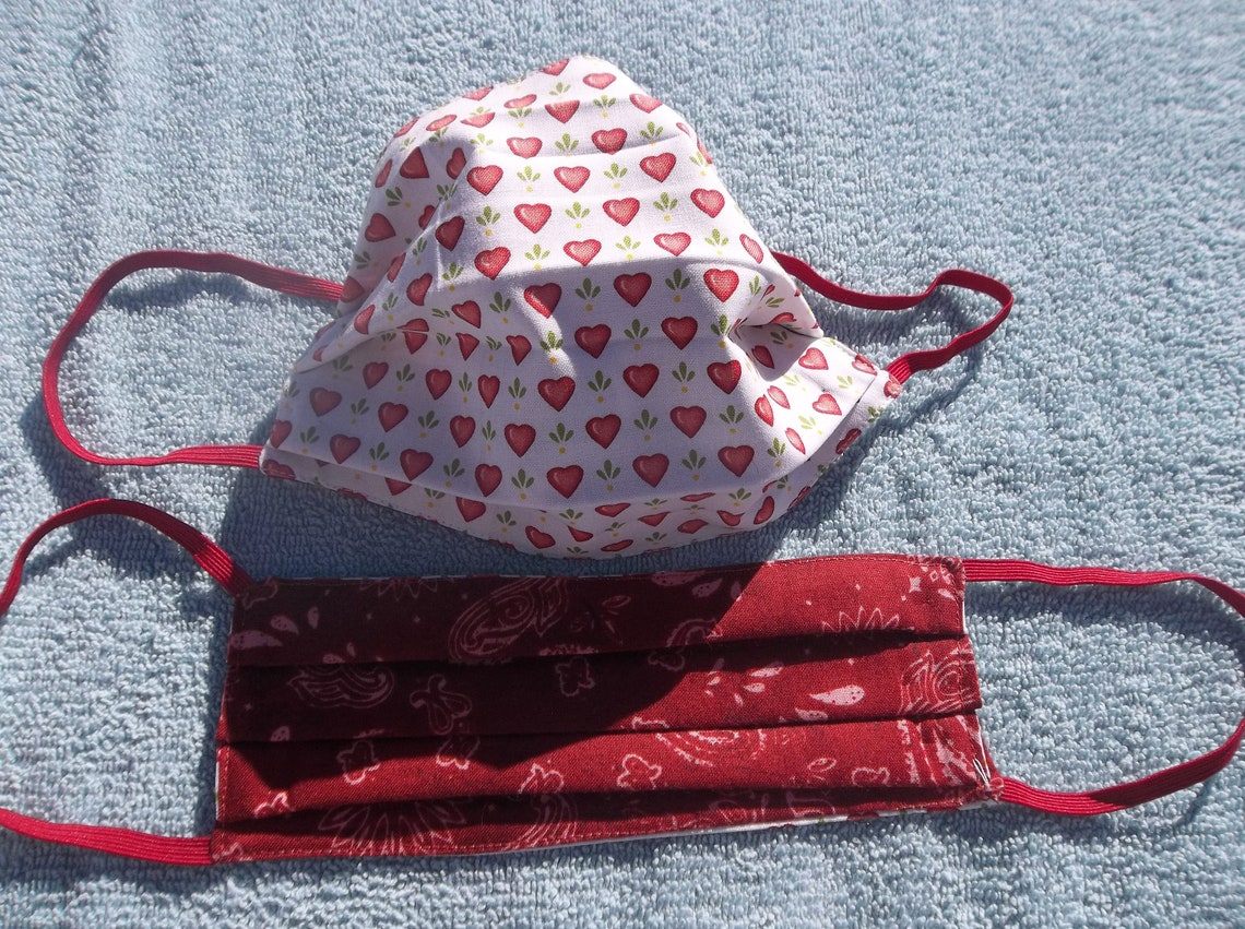 Adult Reversible Double Layer Cotton Face Mask | Etsy
