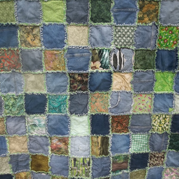 Denim Rag Quilt - Etsy