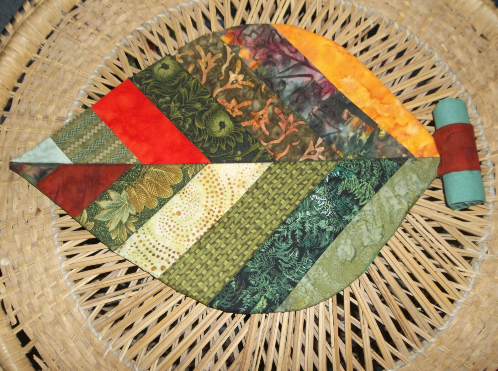 Quilted Leaf Place Mats With Napkin Holder. Cloth Napkin Included. - Etsy