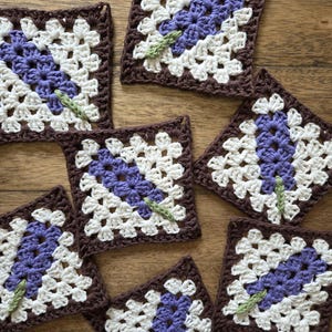 Lavender Granny Square Crochet Pattern - PDF Download - Easy Colorwork ...