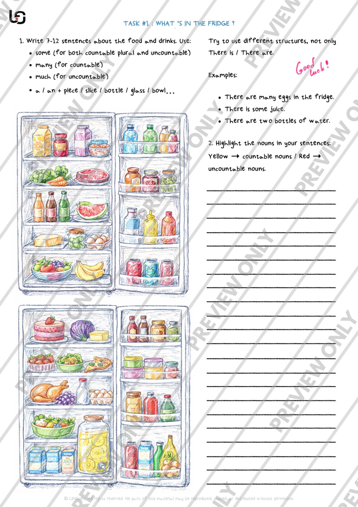 Countable & Uncountable Nouns Worksheets (some / Any / Much / Many ...