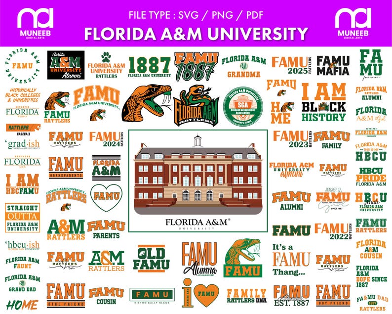 Florida A&M University Svg Bundle, Famu Rattlers Pngs, Football, Cricut ...