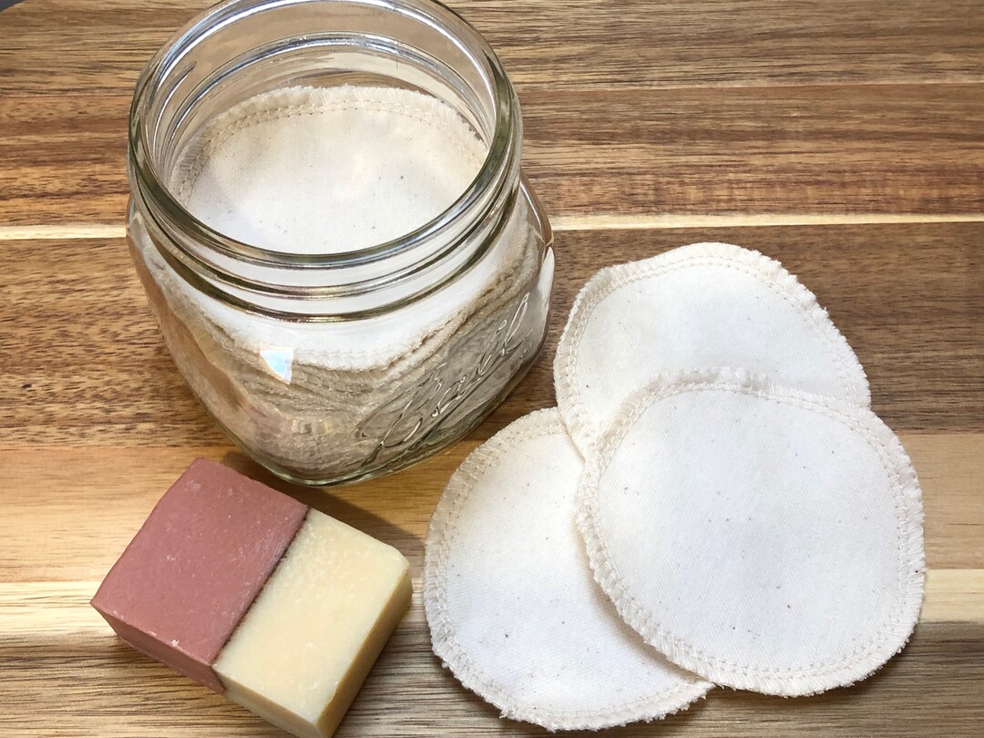 LARGE Organic Reusable Facial Rounds, 10, 20, or 30 Organic Cosmetic ...