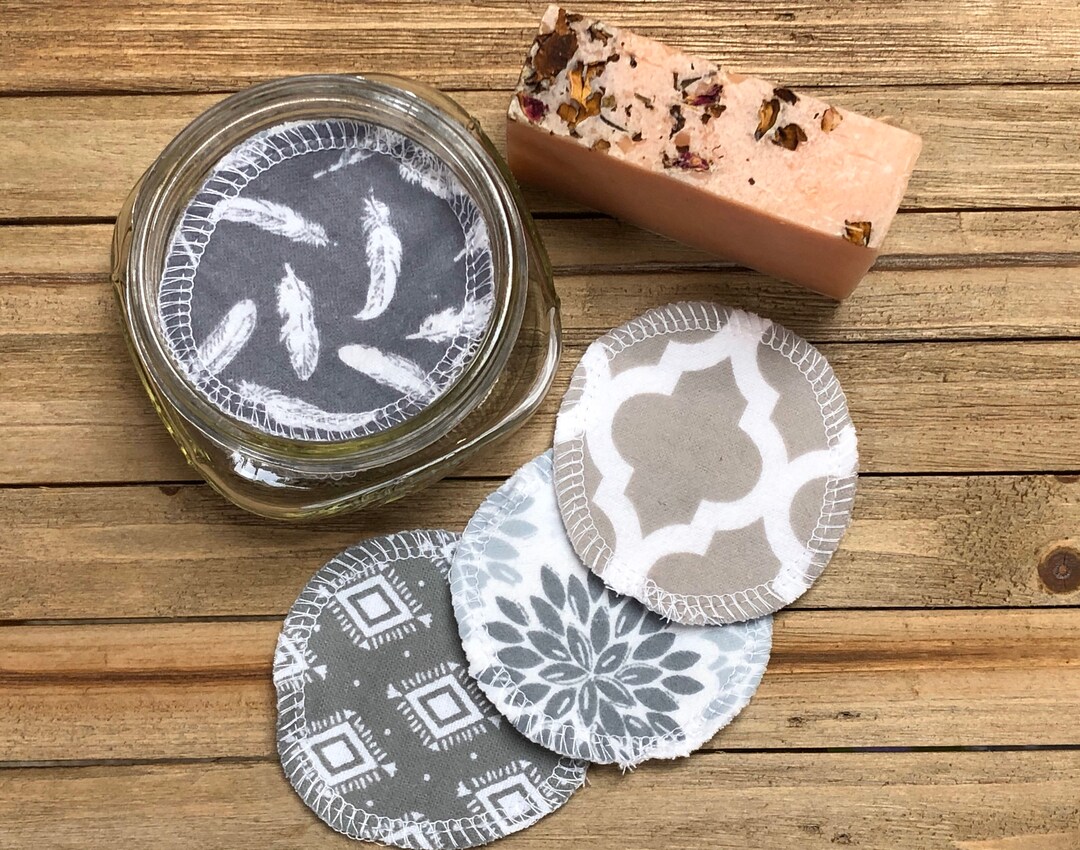 Reusable Facial Rounds, GRAY Cosmetic Rounds, Zero Waste Makeup Remover ...