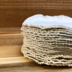 LARGE Organic Reusable Facial Rounds, 10, 20, or 30 Organic Cosmetic ...