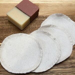 LARGE Organic Reusable Facial Rounds, 10, 20, or 30 Organic Cosmetic ...