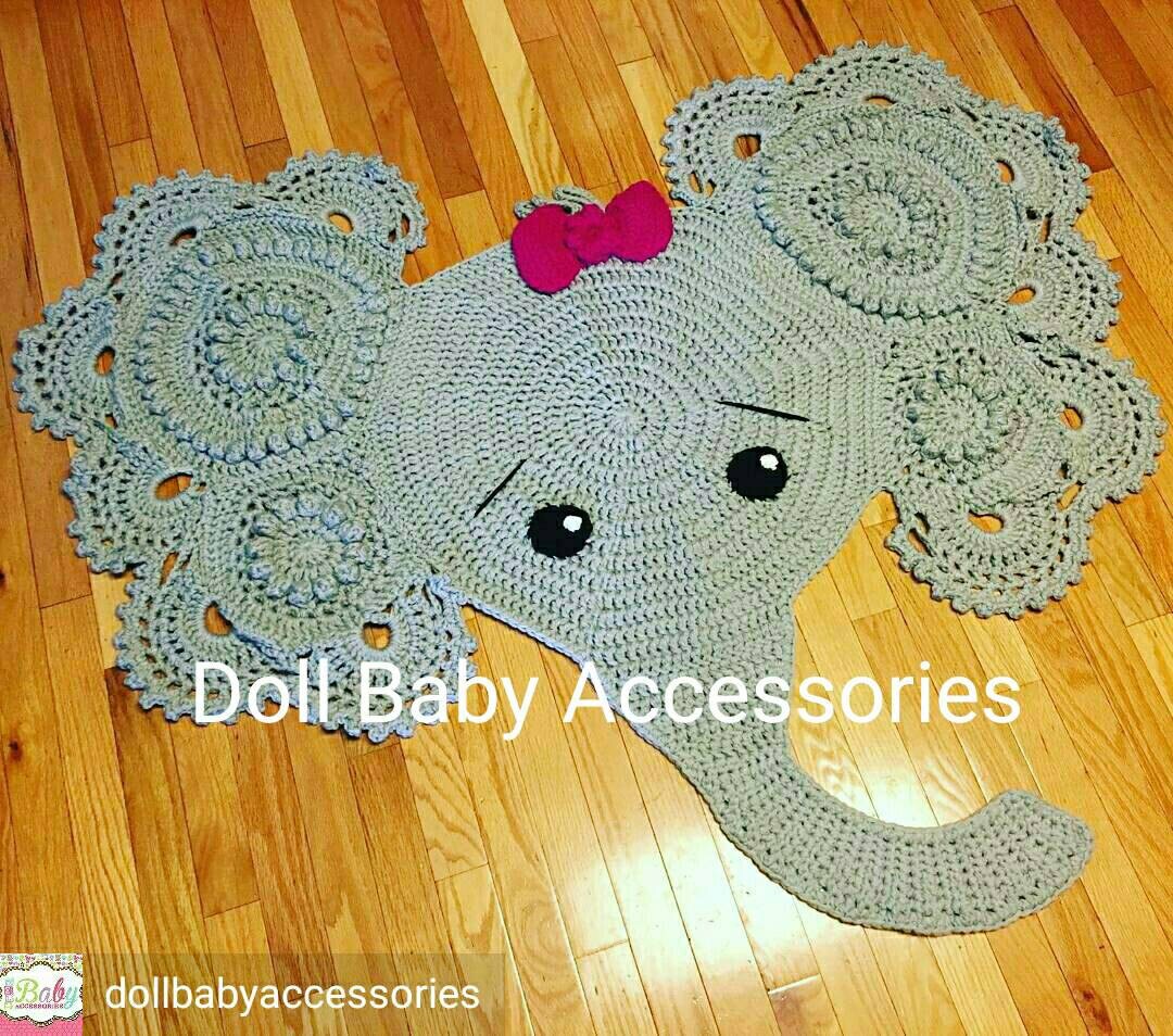 Crochet Elephant Rug Nursery Decor Photography Prop - Etsy