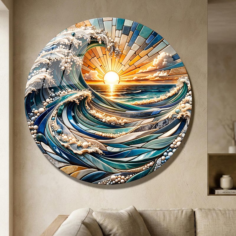 Tempered Sunset Glass Art - Etsy
