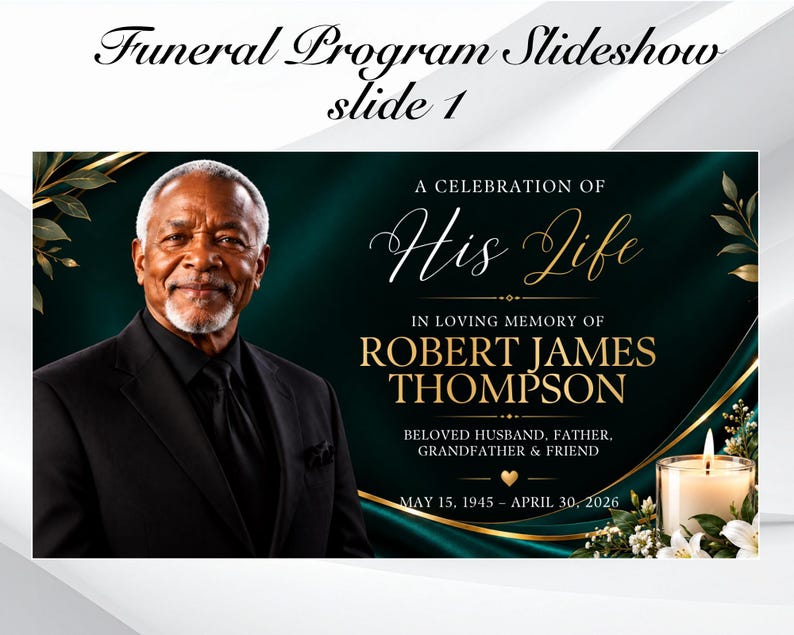 Funeral Slideshow Template | Celebration of Life Photo Tribute (digital ...