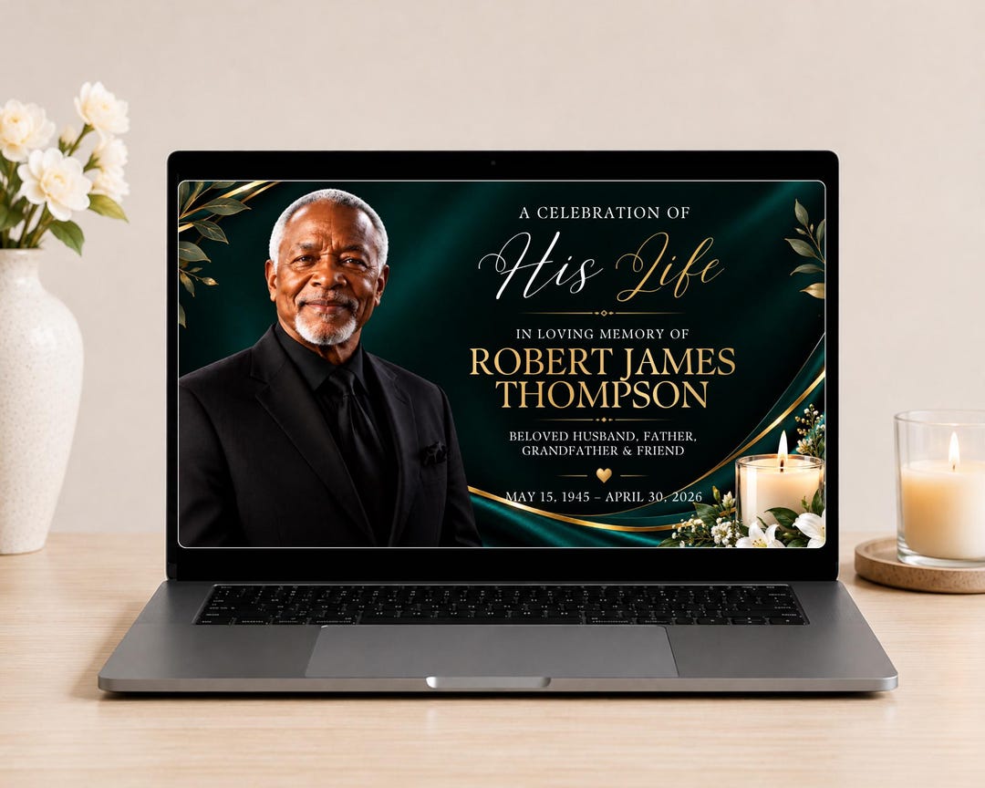 Funeral Slideshow Template | Celebration of Life Photo Tribute (digital ...