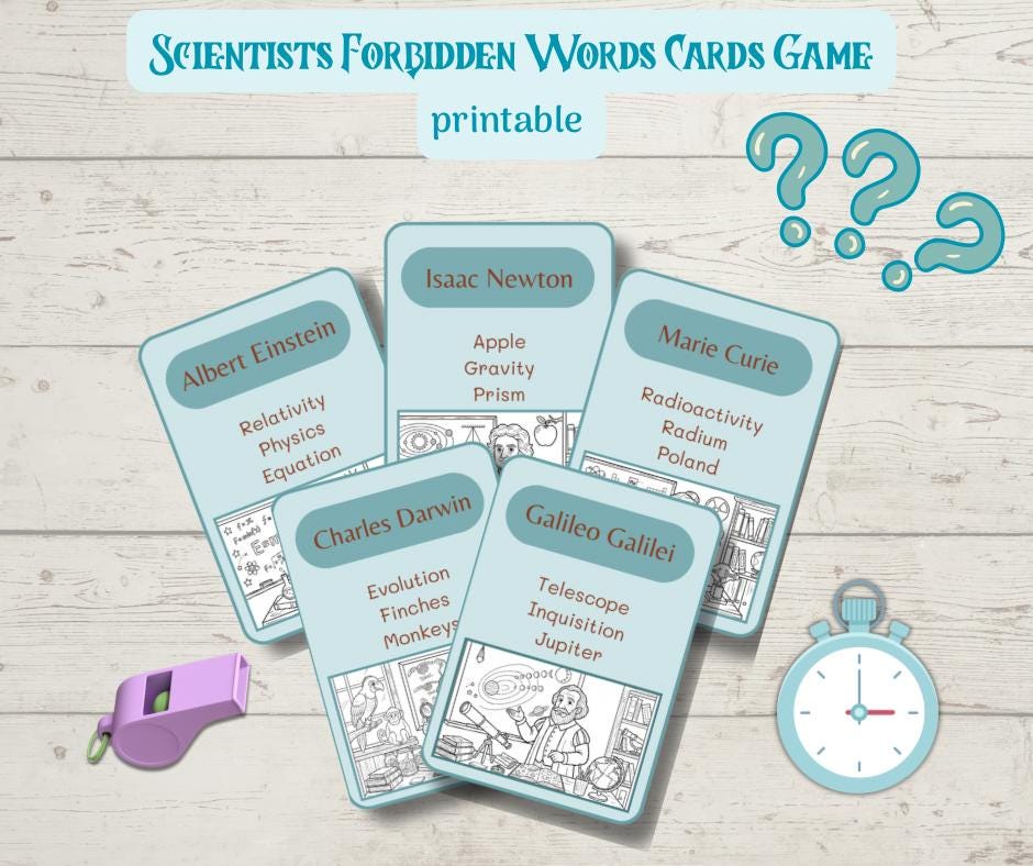 Printable Scientists Forbidden Words Game – Educational STEM Activity ...