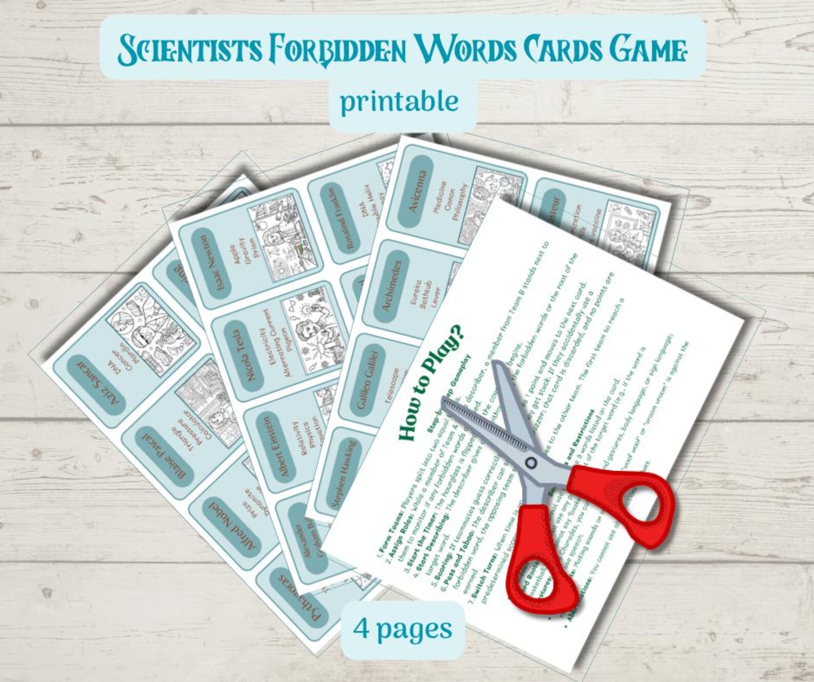 Printable Scientists Forbidden Words Game – Educational STEM Activity ...