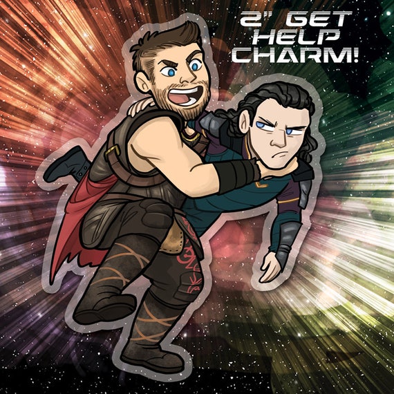 Thor Ragnarok Loki GET HELP Acrylic Charm Keychain With Space | Etsy