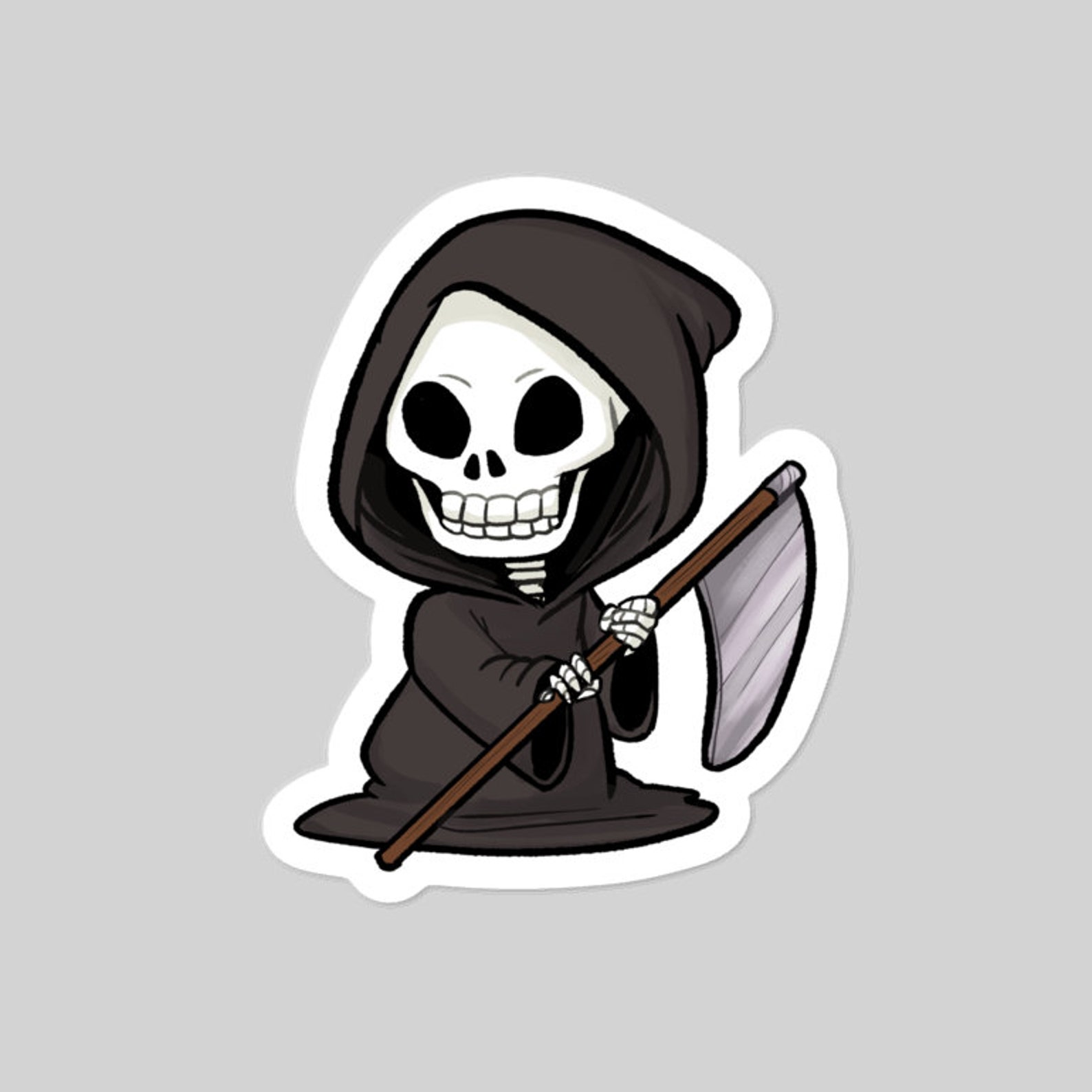 Grim Reaper Cute Halloween 3 Vinyl Sticker - Etsy