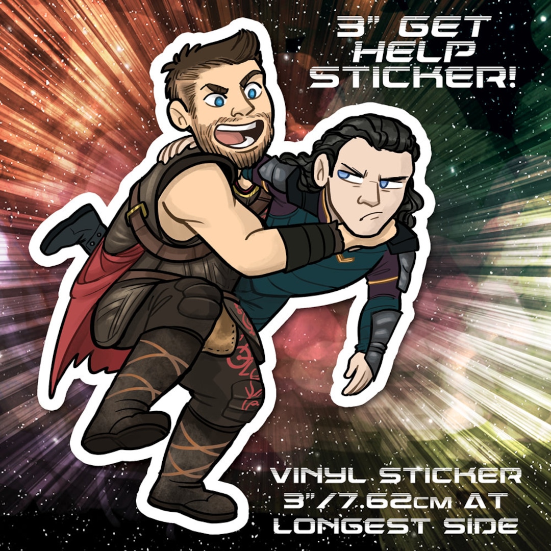 GET HELP Thor Ragnarok Loki 3" Vinyl Sticker - Etsy