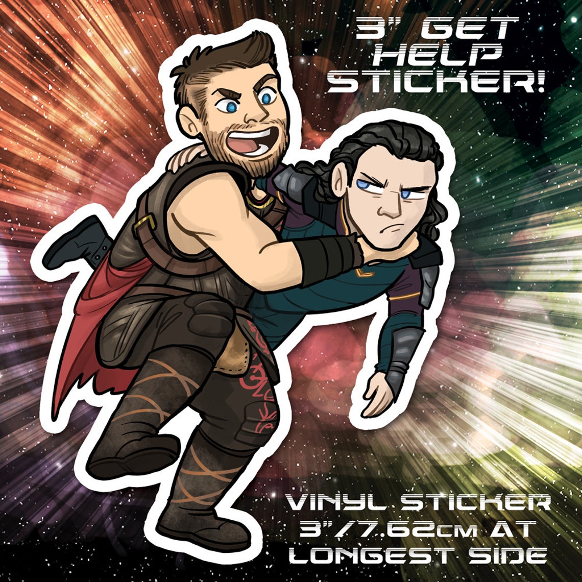 GET HELP Thor Ragnarok Loki 3 Vinyl Sticker - Etsy