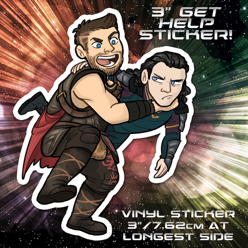 GET HELP Thor Ragnarok Loki 3 Vinyl Sticker - Etsy