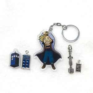 Doctor Who 2" Double Sided Acrylic Charm Doctors 10 11 12 or 13 ...