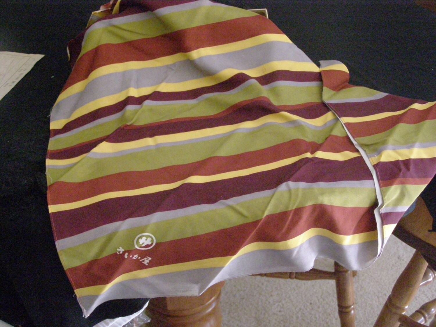 Vintage Chinese-japaneses Asian Cultural Silk Scarf Stripes Beautiful ...