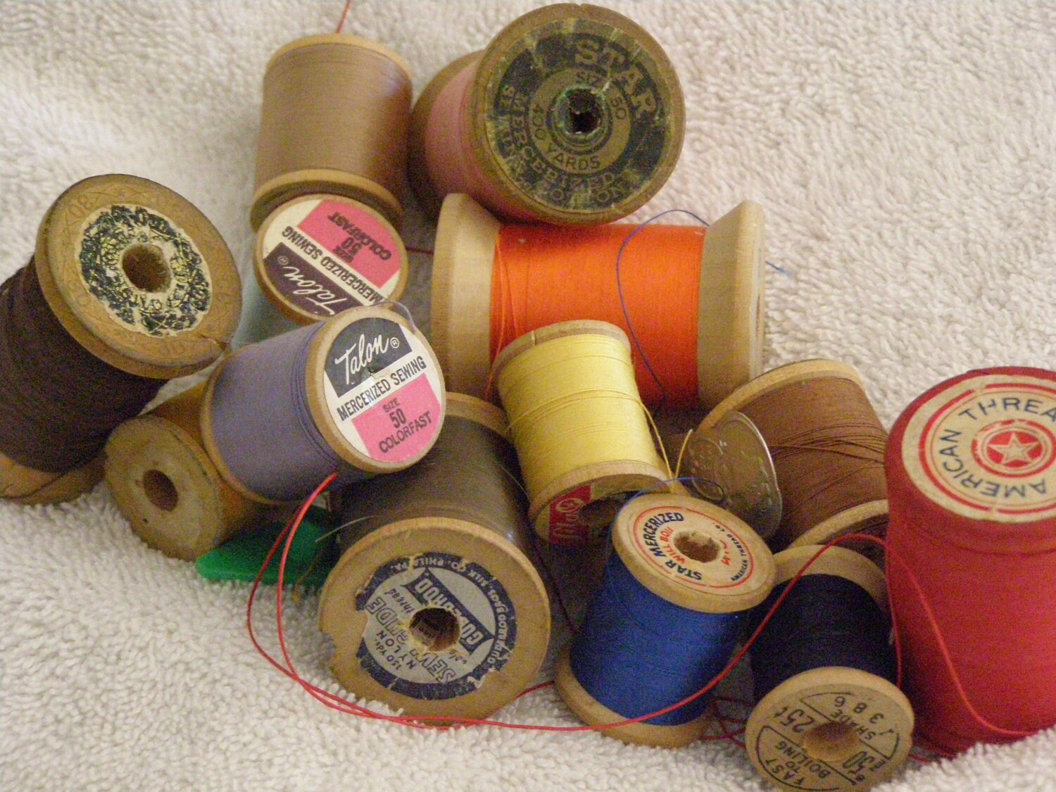 Vintage Thread Most on Wooden Spools Talon American Star Etc. - Etsy