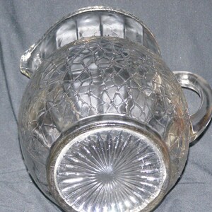 Vintage Crackled Handled Glass Pitcher - Water - Juice - Ice Tea-heavy ...