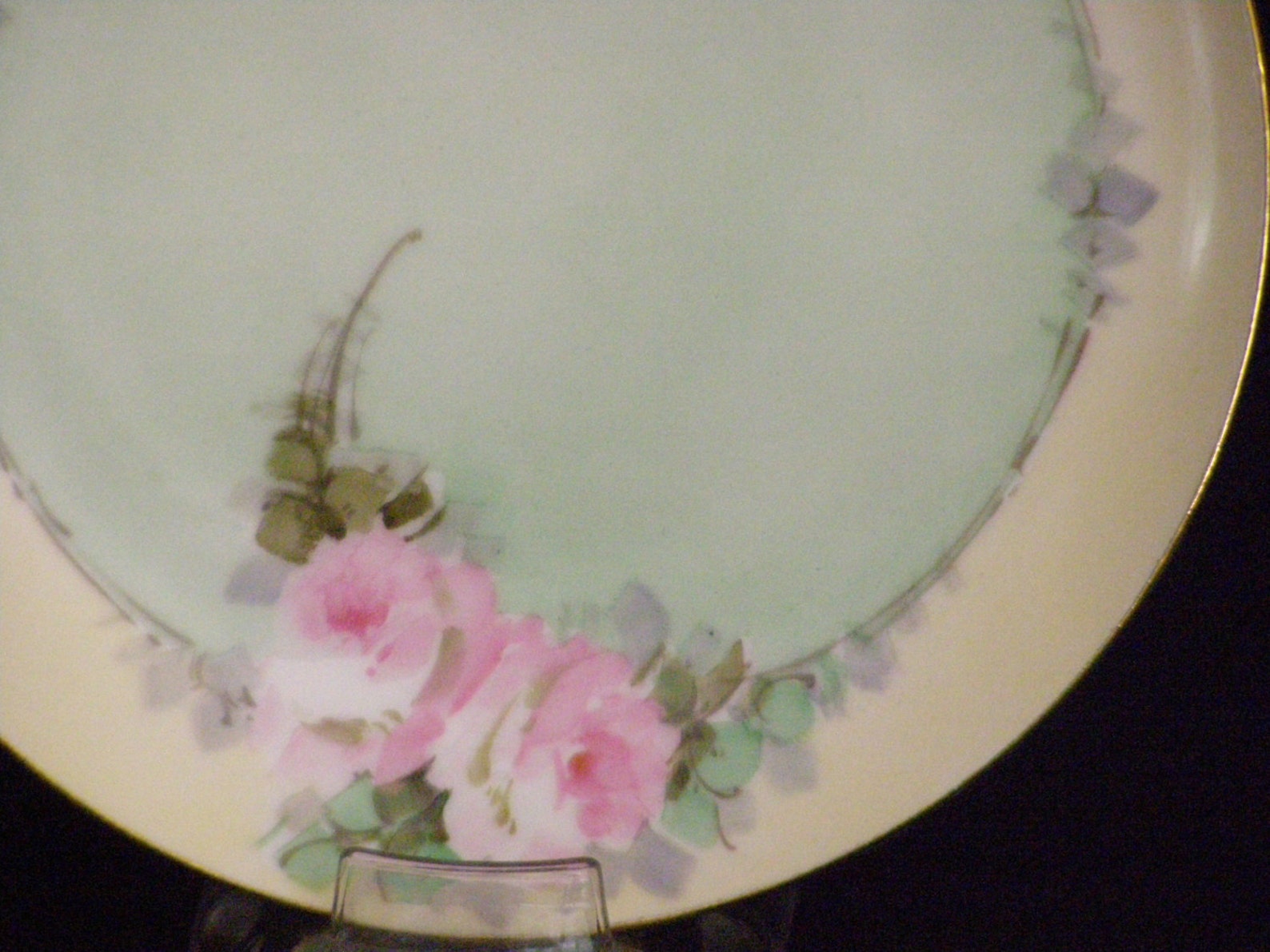 Vintage Display Dish 6.25" Beautiful Hand Painted Rose Pattern Made in ...
