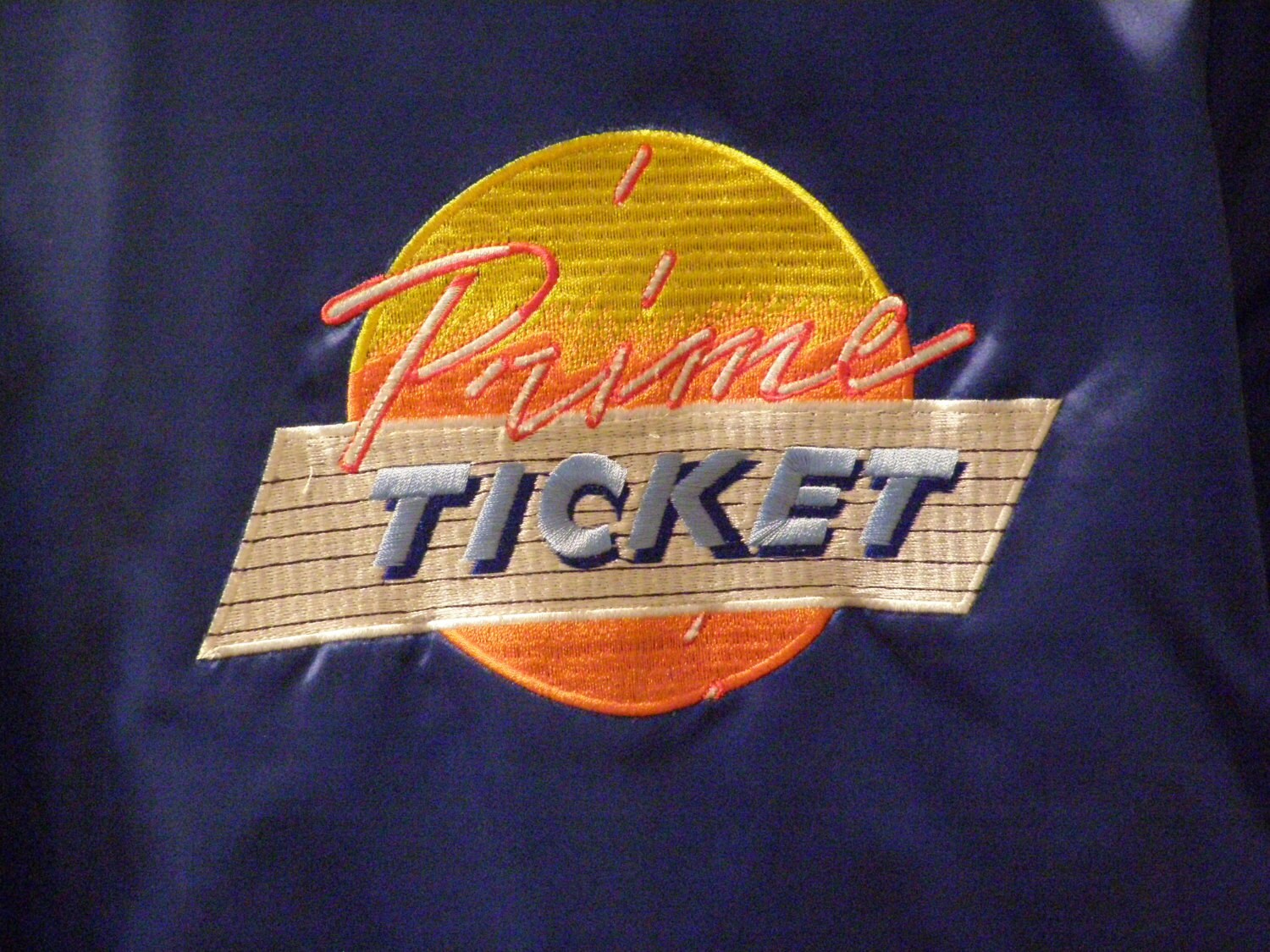 70s Prime Ticket Sports Satin Jacket Embroidered Front & Back Snap Knit ...