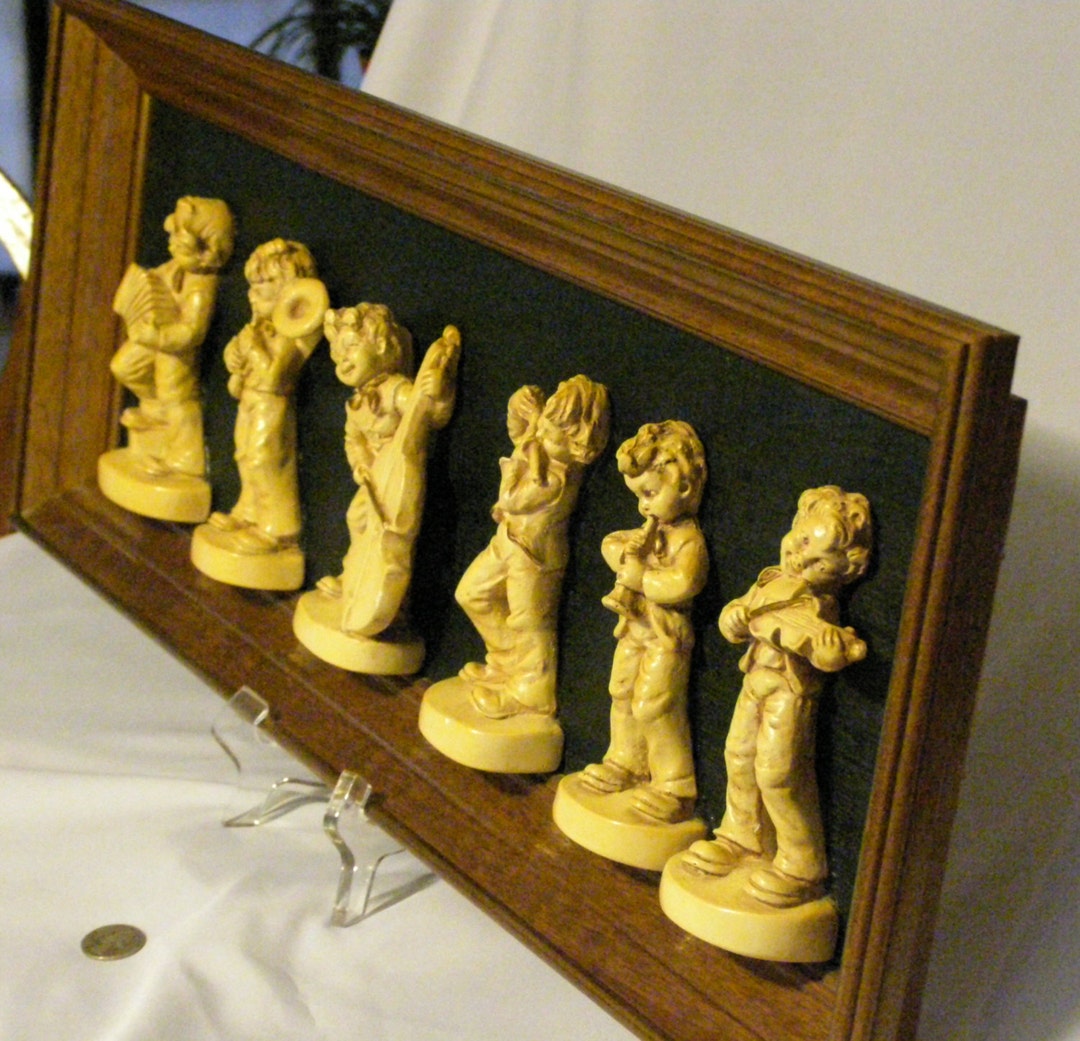 Fabulous Musical Chalk Figures-6 Framed Music Room violin Cello ...