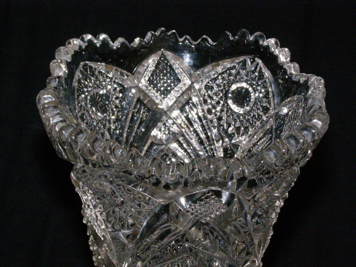 Beautiful Antique Imperial Glass Nucut Lead Cut Glass Vase - Etsy