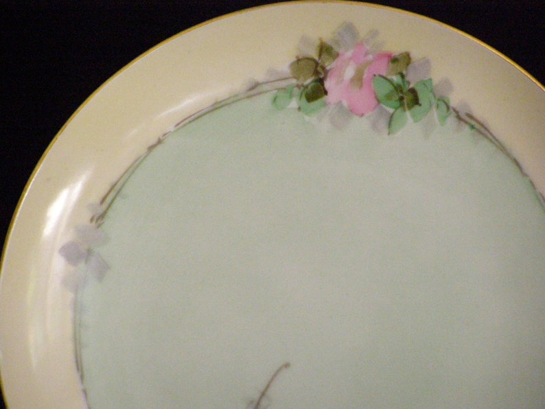 Vintage Display Dish 6.25" Beautiful Hand Painted Rose Pattern Made in ...