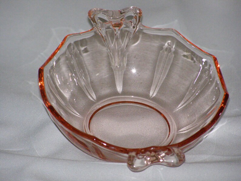 Vintage Pink Glass Bowl With Handles Candy or Nut Dish - Etsy