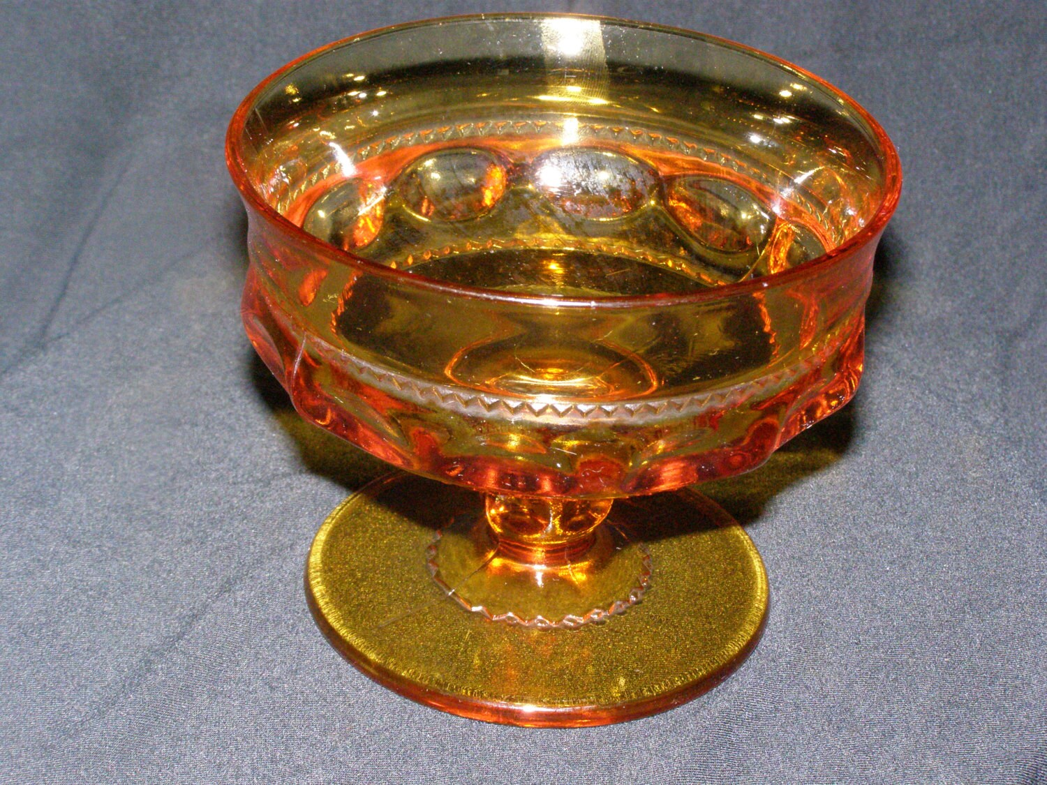 Vintage Anchor Hocking Sherbet in Amber Glass on Pedestal - Etsy
