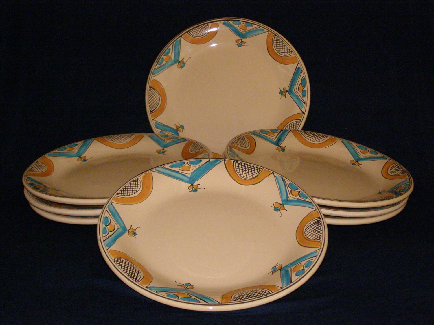 Vintage Italian Villa Home Trend Plate Lot (8) From Italy Hand Painted ...