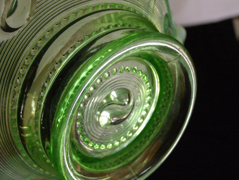 Rare Antique Vintage Jefferson Glass Green Astro Pattern - Etsy